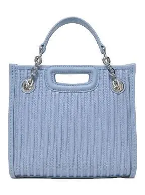 Maje Mini Quilted Leather Tote Bag - Blue