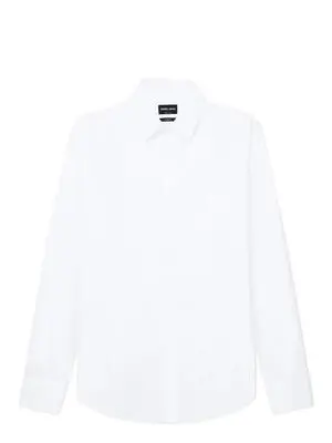 Giorgio Armani Cotton Tuxedo Shirt With Pleated Detail - White