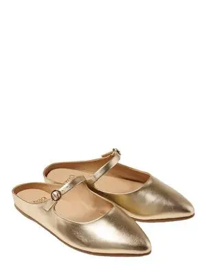 Beek Swallow Leather Mules - Gold