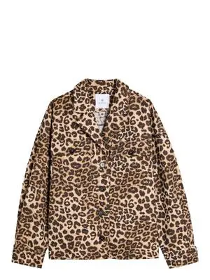 ANINE BING Flynn Cotton-blend Jacket - Leopard