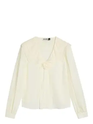 Rixo Emelin Floral-appliquéd Silk Blouse - Ivory