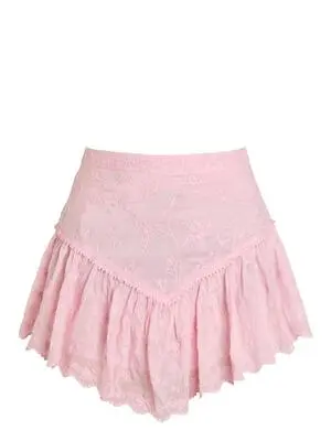 Isabel Marant Embroidered Cotton And Silk-blend Mini Skirt - Pink