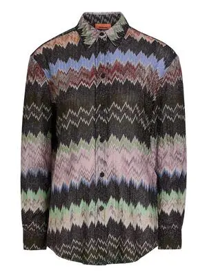 Missoni Metallic Snake-pattern Knit Shirt - Multicoloured