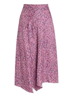 Isabel Marant Floral-print Woven Midi Skirt - Pink
