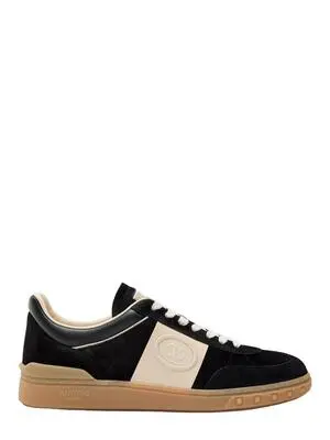Valentino Garavani Panelled Suede Sneakers - Black