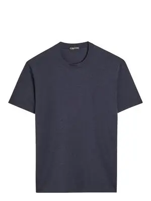TOM FORD Logo-embroidered Jersey T-shirt - Navy