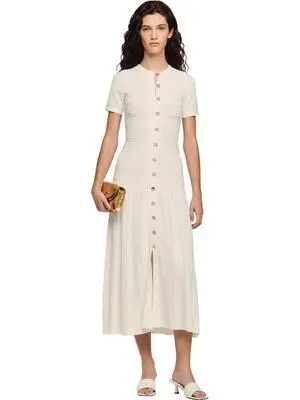 Sandro Knit Maxi Dress - Ecru