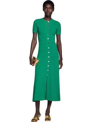 Sandro Knit Maxi Dress - Emeuraude Green