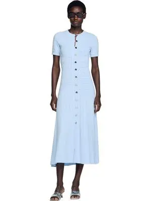 Sandro Knit Maxi Dress - Sky Blue