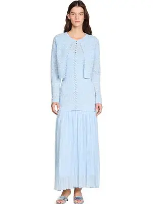 Sandro Cropped Pearled Cardigan - Sky Blue