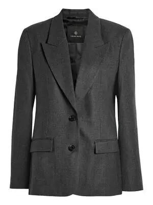 ANINE BING Ross Wool Blazer - Dark Grey