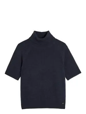 ANINE BING Jackson Roll-neck Cashmere Top - Dark Blue