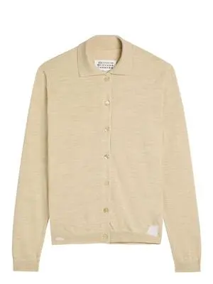 MAISON MARGIELA Stitch-detail Wool-blend Cardigan - Beige