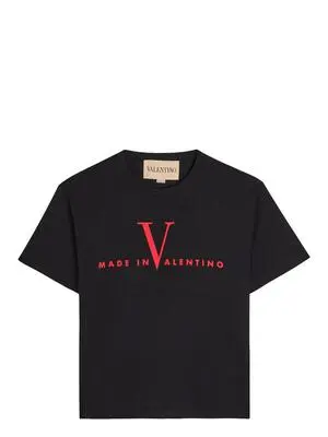 Valentino Garavani Logo-print Cotton T-shirt - Black