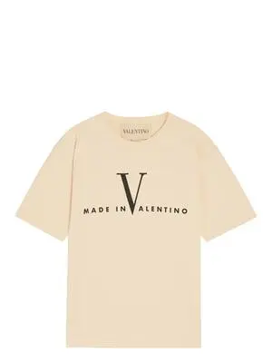 Valentino Garavani Logo-print Cotton T-shirt - Off White