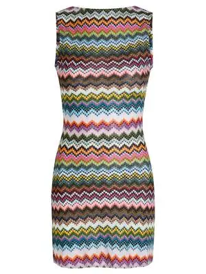 Missoni Zigzag Metallic-knit Cover-up Mini Dress - Multicoloured