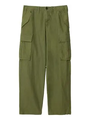 Burberry Cotton Oversized Cargo Trousers - Green