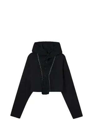 Y’s Buttoned Hoodie - Black