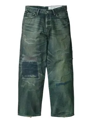 NEIGHBORHOOD Patchwork Straight Leg Jeans - Blue