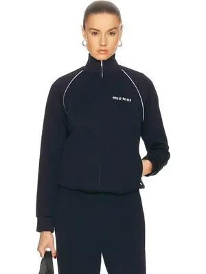 Miu Miu High Neck Track Jacket - Navy