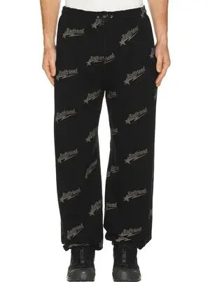 BADFRIEND Star Sweatpant In Black - Black & Charcoal
