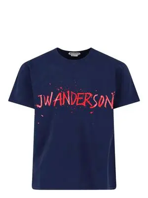 JW Anderson Circular" Logo T-shirt - Blue