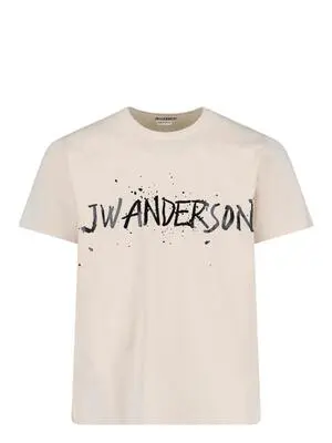 JW Anderson Circular" Logo T-shirt - Cream