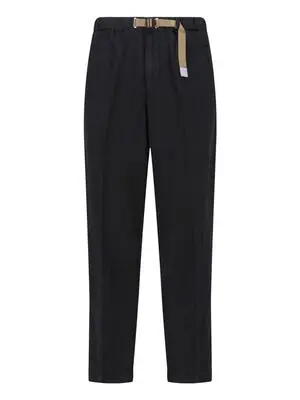 WHITE SAND Belted Straight-leg Pants - Black