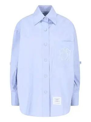 Aspesi Balenciaga Cotton Poplin Striped Shirt - Light Blue