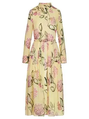 Oscar De La Renta Floral Cotton Poplin Maxi Dress - Yellow