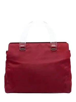 Prada 2000-2013 Tessuto Acrylic Handle Bag Handbag - Red