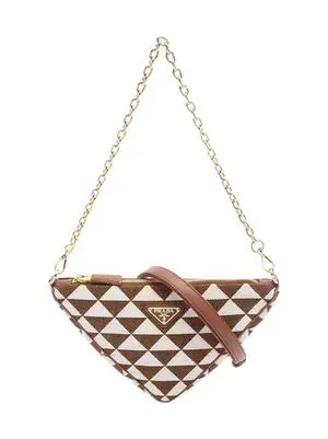 Prada 2013-2025 Mini Canvas Triangle Satchel - Brown