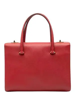 Prada Saffiano Turnlock Handbag - Red