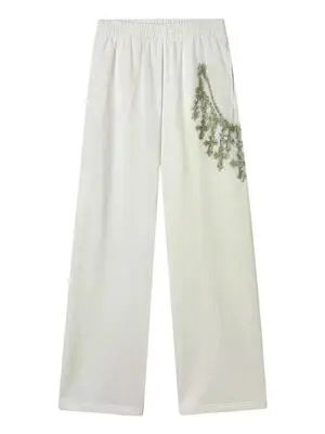 We11Done Embellished Wide Leg Trousers - Neutrals