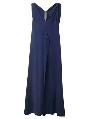 Roland Mouret V-neck Cutout Maxi Dress - Blue