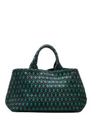 Prada 2013-2025 Broccato Canapa Satchel - Green