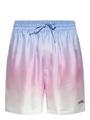 Casablanca Silk Ombre Shorts - Blue
