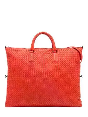 Bottega Veneta Maxi Intrecciato Nappa Convertible Satchel - Red