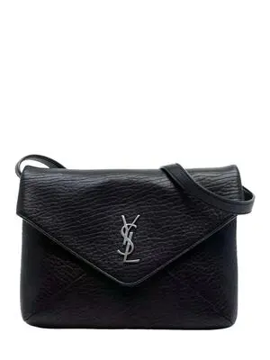 Saint Laurent Monogram Cassandre Envelope Messenger Bag - Black
