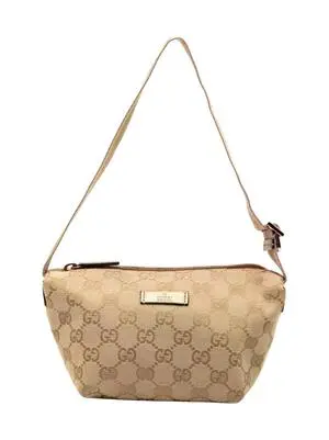 Gucci Gg Canvas Web Shoulder Bag - Brown