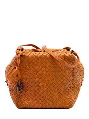 Bottega Veneta Nappa Intrecciato Cube Crossbody Bag - Orange