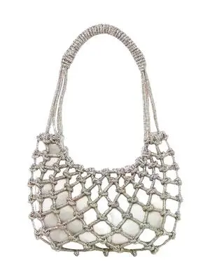 Rosantica Mini Nodi Crystal-embellished Shoulder Bag - Neutrals