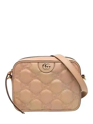 Gucci Small Gg Matelasse Leather Crossbody Bag - Brown