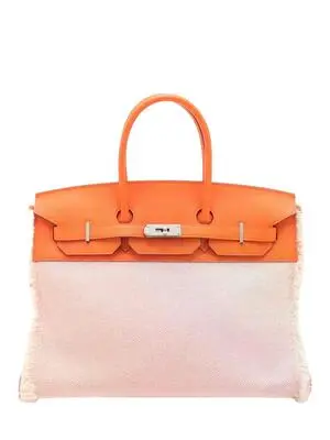 Hermès 2023 Toile H And Swift Fray Birkin 35 Handbag - Brown