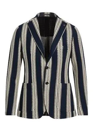Tagliatore Midnight Cotton Striped Blazer - Blue