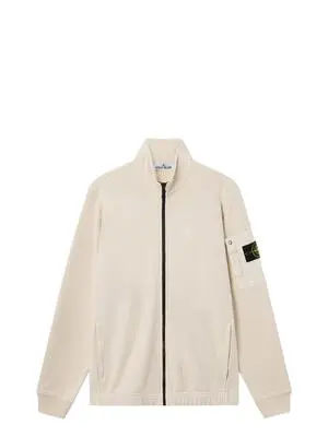 Stone Island Cotton Sweatshirt With Zip - White