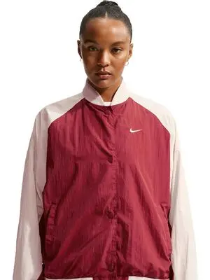 Nike Sportswear Oversized Varsity Jacket - Red