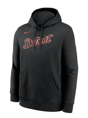 Nike Detroit Tigers Club Mlb Pullover Hoodie - Black