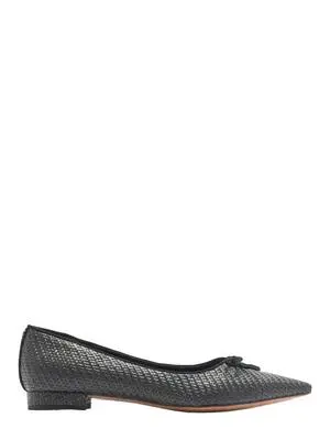 Sam Edelman Esmira Woven Ballet Flats With Bow - Black