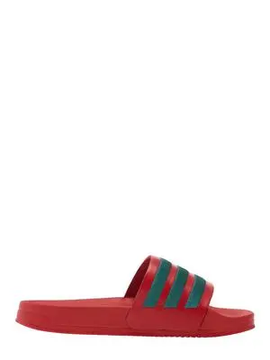 Adidas X Arte Antwerp Striped Adilette Slides - Red